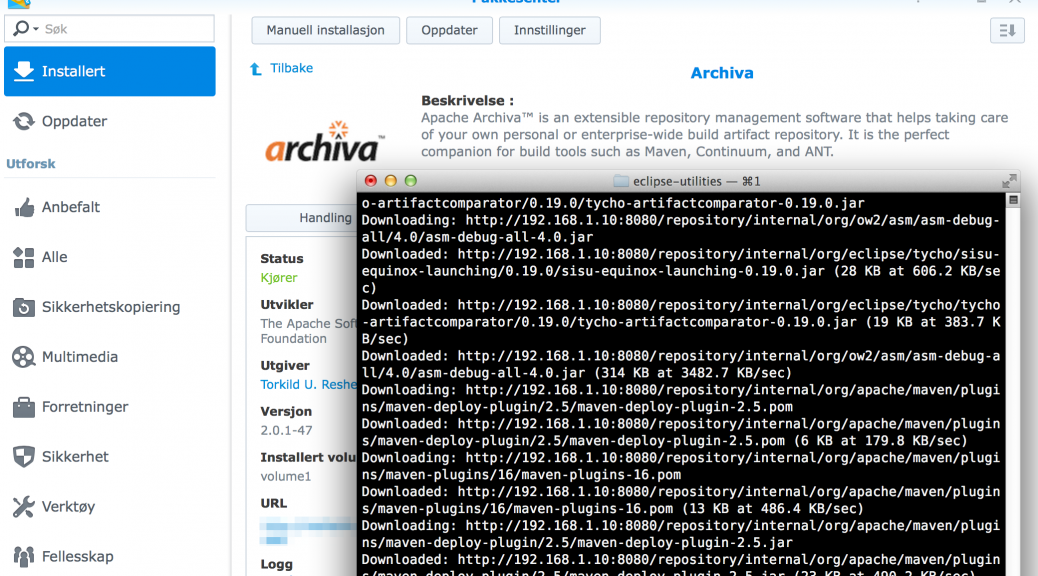 Running Apache Archiva on a Synology NAS – Yet Another Coder's Blog